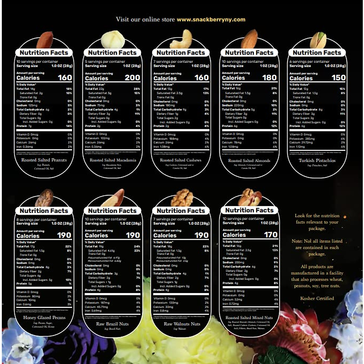 Holiday Mixed Nuts Gift Basket, in Elegant Box, Gift Set for Easter, Birthday Party, Sympathy, Healthy Gift Snack Box for Men and Women. Kosher - Snackberry (Premium)