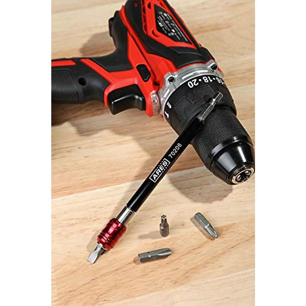 ARES 70206 - Drill Extension Bit Holder - 6-Inch Quick Release - Works With All 1/4-Inch Drive Bits - Quick Release Mechanism Makes Changing Bits a Breeze