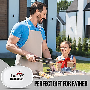 R HORSE Father Day Grill Platter Gift Daddy Barbecue Serving Tray Plate White Oval Serving Dishes Grandpa Dad Men Father Day Gift for Appetizers Desserts Charcuterie Outdoor Indoor Cooking Party