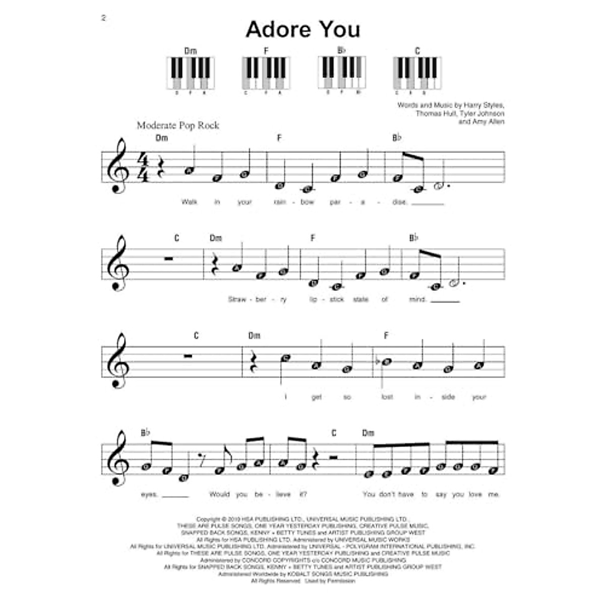 Harry Styles - Super Easy Songbook for Piano