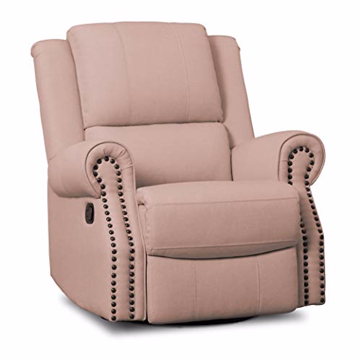 Delta Children Dylan Nursery Recliner Glider Swivel Chair, Blush
