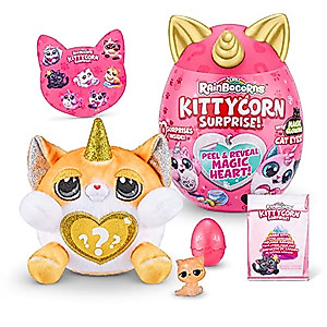 Rainbocorns Kittycorn Surprise Series 1 (Exotic Cat) by ZURU, Collectible Plush Stuffed Animal, Surprise Egg, Sticker Pack, Jelly Slime Poop, Ages 3+ for girls, Children