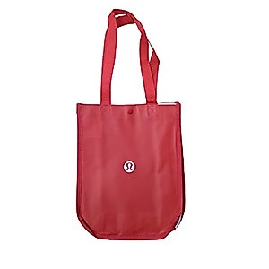 Lululemon This is Yoga Reusable Lunch Tote & Carryall Gym Bag - Collapsible, Waterproof, Eco-Friendly, Small, Red