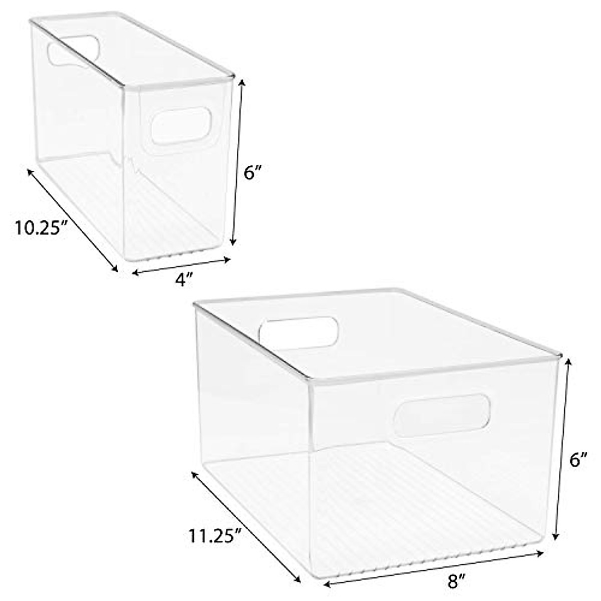 Sorbus Plastic Storage Bins Clear Pantry Organizer Box Bin Containers for Organizing Kitchen Fridge, Food, Snack Pantry Cabinet, Fruit, Vegetables, Bathroom Supplies, 3-Piece Set