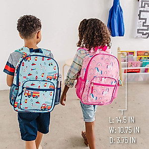 Wildkin Day2Day Kids Backpack for Boys and Girls, Perfect for Elementary Backpack for Kids, Features Front and 2 Side Mesh Pocket, Ideal Size for School and Travel Backpacks (Rainbow Unicorns)