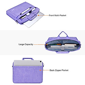 MOSISO Laptop Shoulder Messenger Bag Compatible with MacBook Air/Pro,13-13.3 inch Notebook,Compatible with MacBook Pro 14 inch M3 M2 M1 Pro Max 2023-2021 with Adjustable Depth at Bottom, Purple