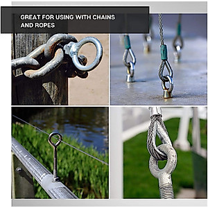 Yinpecly M10x40mm Eye Shape Bolt, Lifting Ring Eye Bolts, 304 Stainless Steel Fish Eye Bolt, 8mm x 18mm(IDxOD) Closed Rod Eye Screw Bolts Metric Thread, 2Pcs