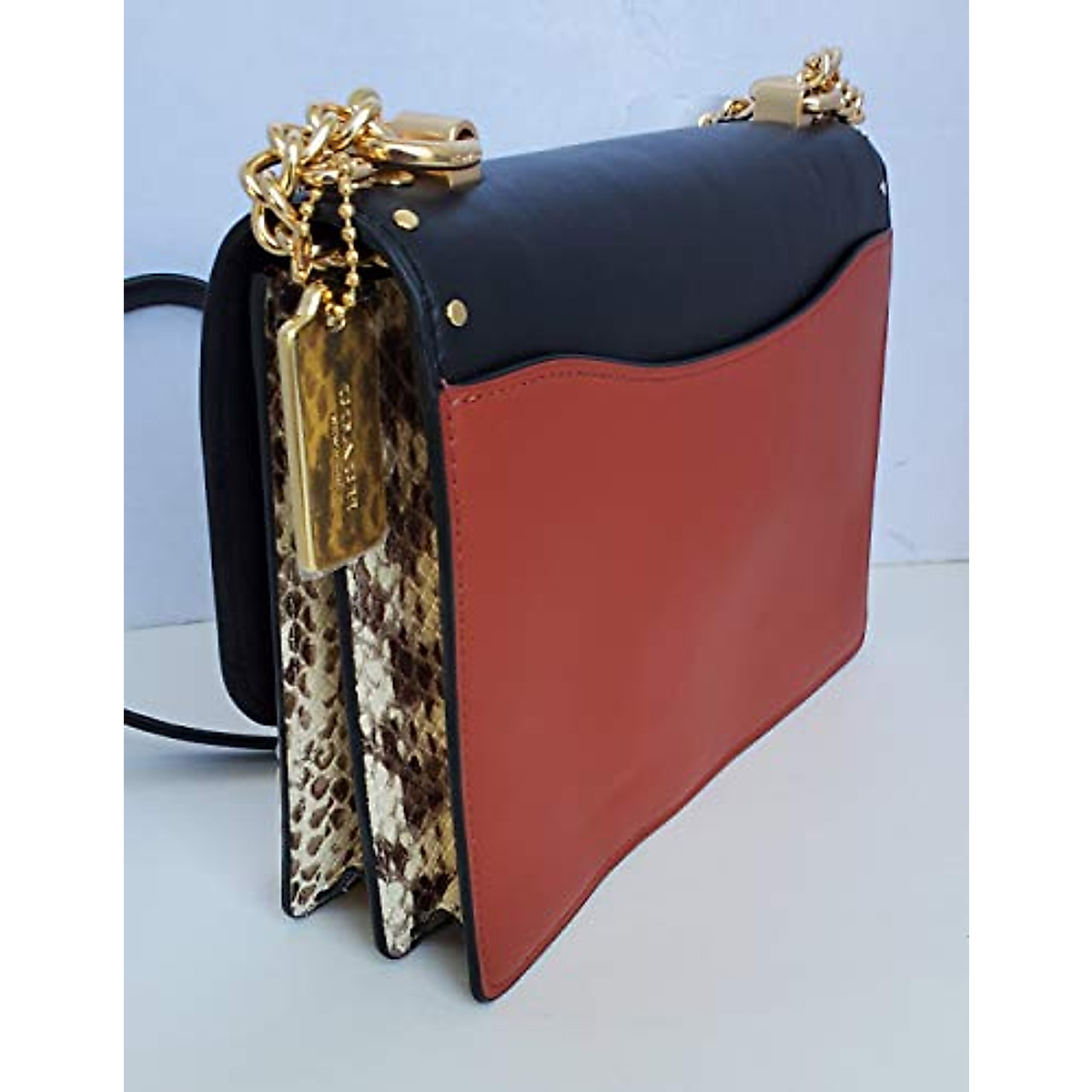 Coach Women's Klare Crossbody Shoulder Handbag in Signature Coated Canvas, Calf & Snake-Embossed Leather (Khaki/Black/Berry/Multi/Gold)