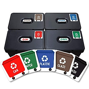 Haberdashery Online 6 Stickers for Recycling. Adhesive Vinyl Pack 6 Labels 4.8 x 4.8 cm.