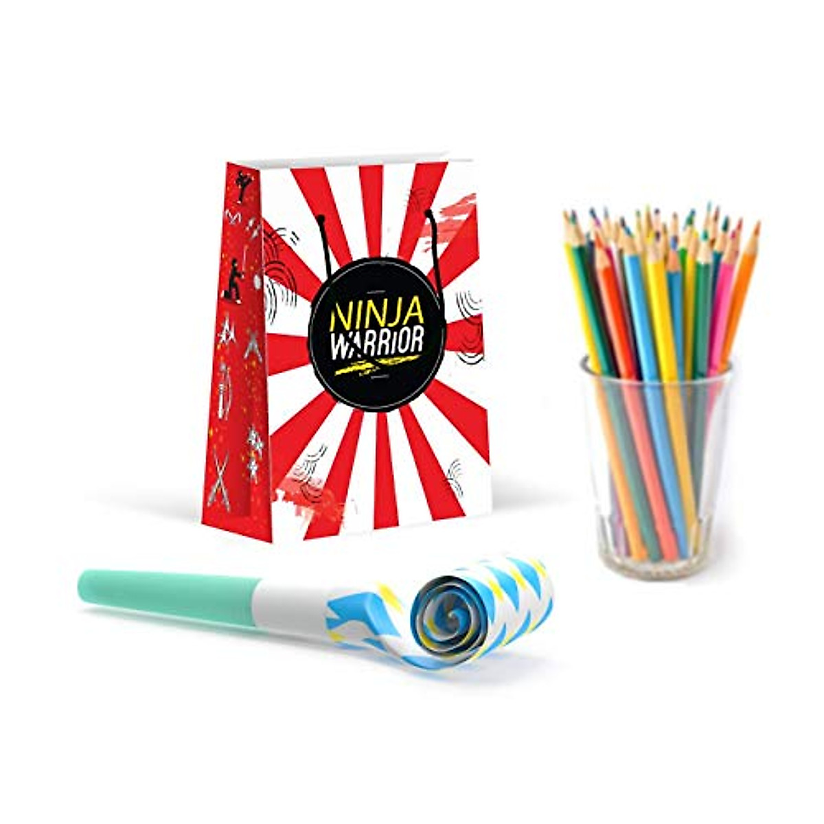 LARZN - Celebrate With an Impression Premium Ninja Party Bags, Party Favor Bags, New, Treat Bags, Gift Bags, Goody Bags, Party Favors, Party Supplies, Decorations, 12 Pack