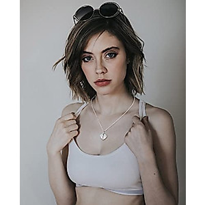 FindChic Personalized Heart Locket Necklace Angel Wings Pendant with Photo Printing Platinum Plated Dainty Custom Full Color Picture Memorial Jewelry for Women Mom Loss of Father Gift