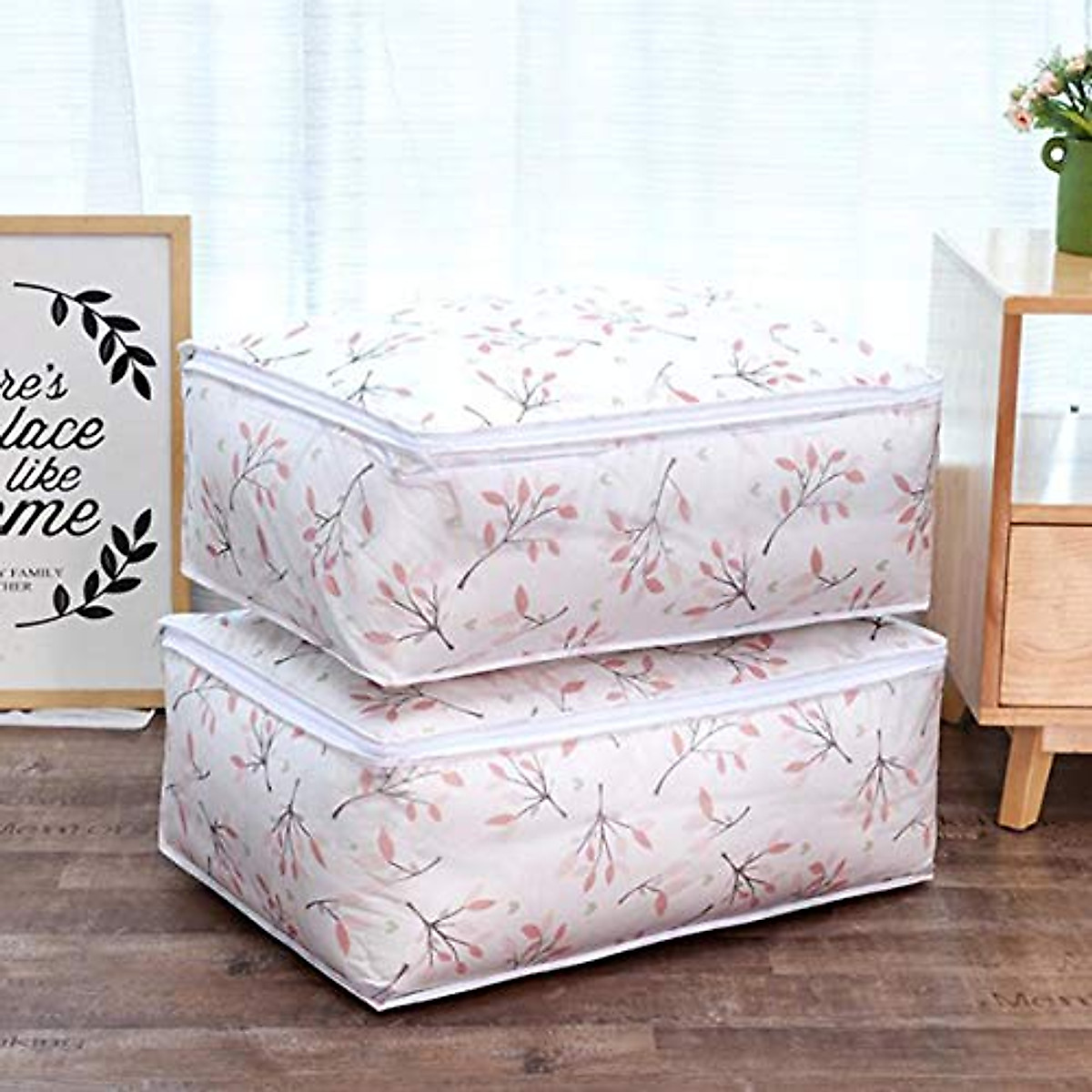 Cabilock Clothes Storage Bag Bag Bag Proof Moisture Beddings Printing Practical Blanket Home Clothes Pattern Organizer Branch Container Storage Quilt for Comforter Storage Bag
