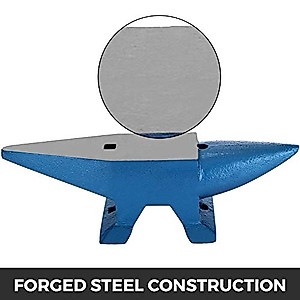 VEVOR Portable Propane Forge Three Burners and Open Structure & Happybuy Single Horn Anvil 66Lbs Cast Steel Anvil Blacksmith