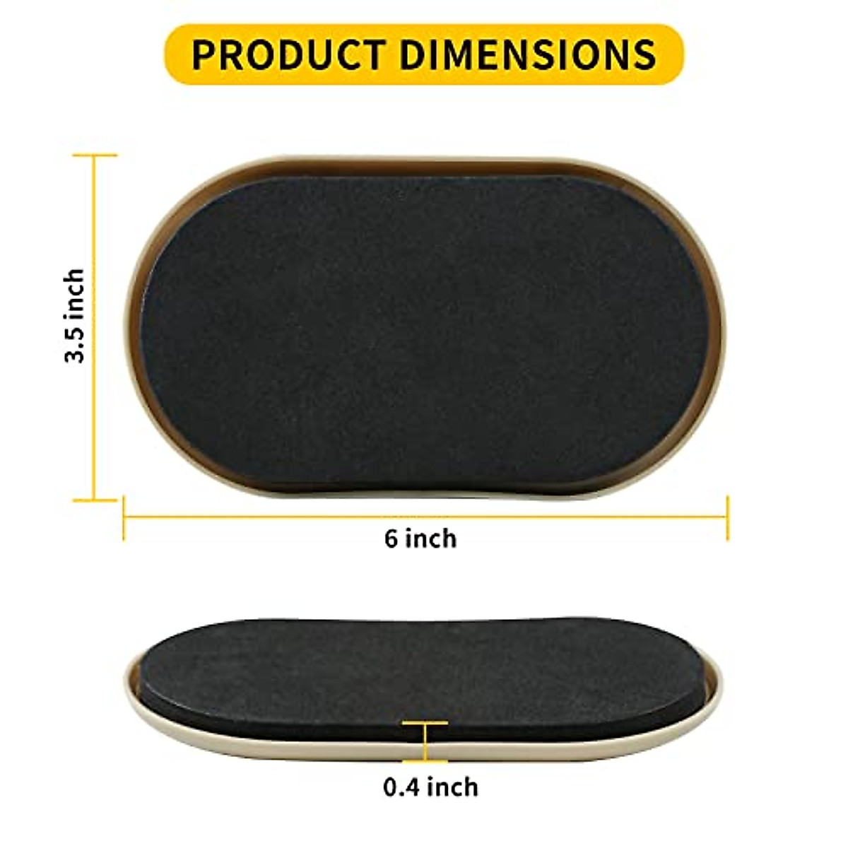 new space Furniture Sliders, 8pcs 3 1/2" x 6" Oval Reusable Furniture Sliders for Carpet, Heavy-Duty Furniture Movers Sliders - Move Furniture Easily & Protect The Furniture and Carpet.