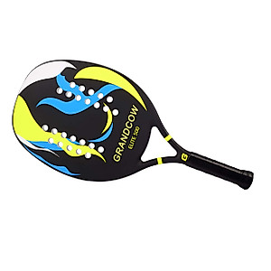 GRANDCOW Beach Tennis Paddle Racket Carbon Fiber with EVA Memory Foam Core Tennis Padel (2Pcs Black)