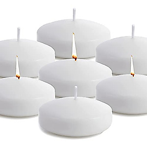 24 Pack Floating Candles 3 Inch, White Unscented Smokeless Paraffin Wax Burning Candles, for Wedding Centerpieces for Tables, Pool, and Special Occasions