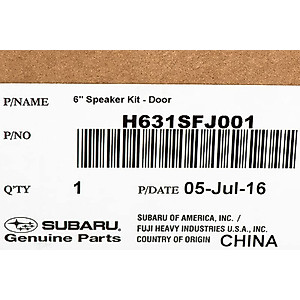 Subaru Speaker Upgrade Kit by Kicker - H631SFJ001 - Genuine OEM