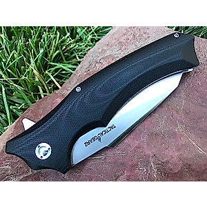 TACTICAL GEARZ G10 EDC Pocket Knife, TG Vex! G10 Handle, 9Cr18MoV Stainless Steel Blade w/Ball Bearing Washers! Includes Sheath! (Black)