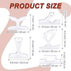 5 Pcs Acrylic Charcuterie Board Handle Template Clear Cutting Board Router Template Angled Curvy Triangle Woodworking Tracing Stencils Laser Cut Guide Tools (Lively Style)