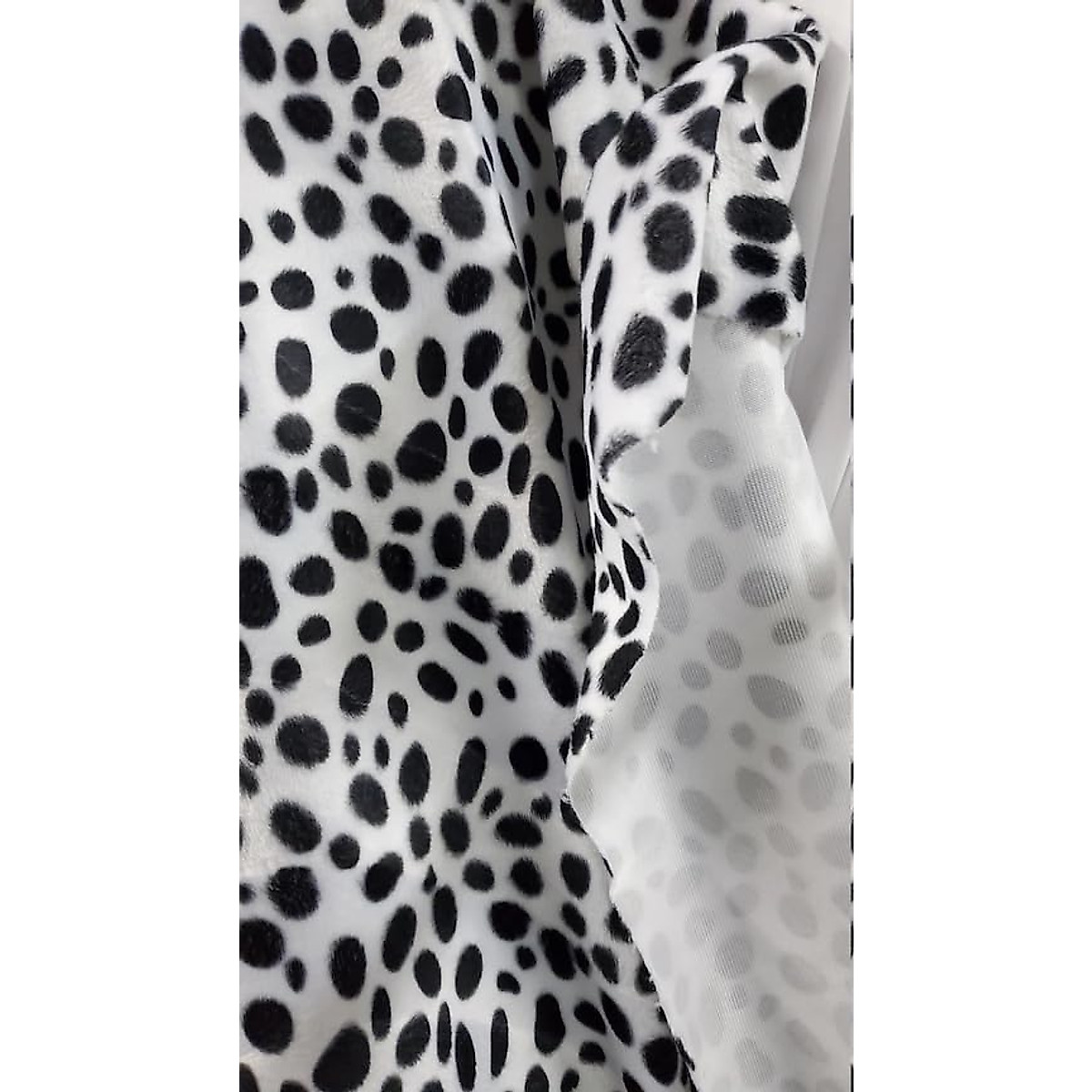 ALEKI Fabric White Dalmatian Velboa Faux Fur Fabric, 58" Wide, Sold by Yard
