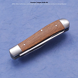 EZSMITH Knife Making Kit - Lineman Trapper - DIY Folding Slipjoint Knife - (Parts Kit) - (w/Pre-machined Zebrawood Handle Scales) - (Gift Boxed) - (USA Design) - (by KnifeKits)