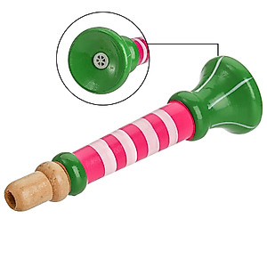 Lyellfe 10 Pieces Small Wooden Trumpet, Piccolo Flute for Kids, Music Sound Toys, Rhythm Musical Instrument, Early Education Develop for 3+ Year Age, Boys Girls, School