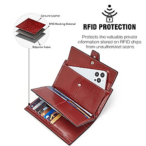 BOSTANTEN Womens Leather Wallets Bundle Genuine Leather Backpack