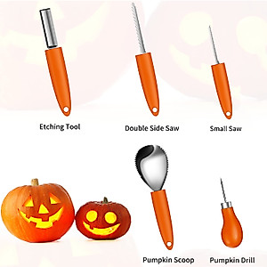Halloween Pumpkin Carving Kit,12 Piece Professional Pumpkin Cutting Carving Supplies Tools for Adults Stainless Steel Lengthening And Thickening With Handbag,Pumpkin Sculpting Set