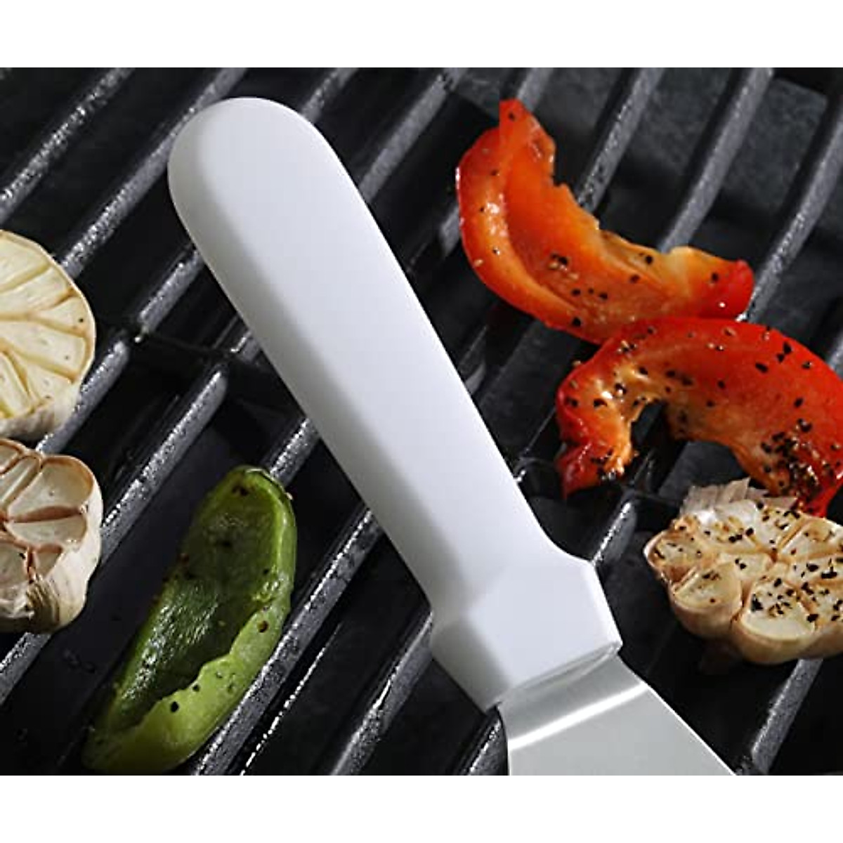 New Star Foodservice 36213 Plastic Handle Flexible Grill Turner/Spatula, 14.5-Inch, White