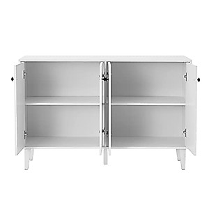 Panana Sideboard Buffet Cabinet Kitchen Storage Cabinet Living Room 4 Doors Console Table (White)