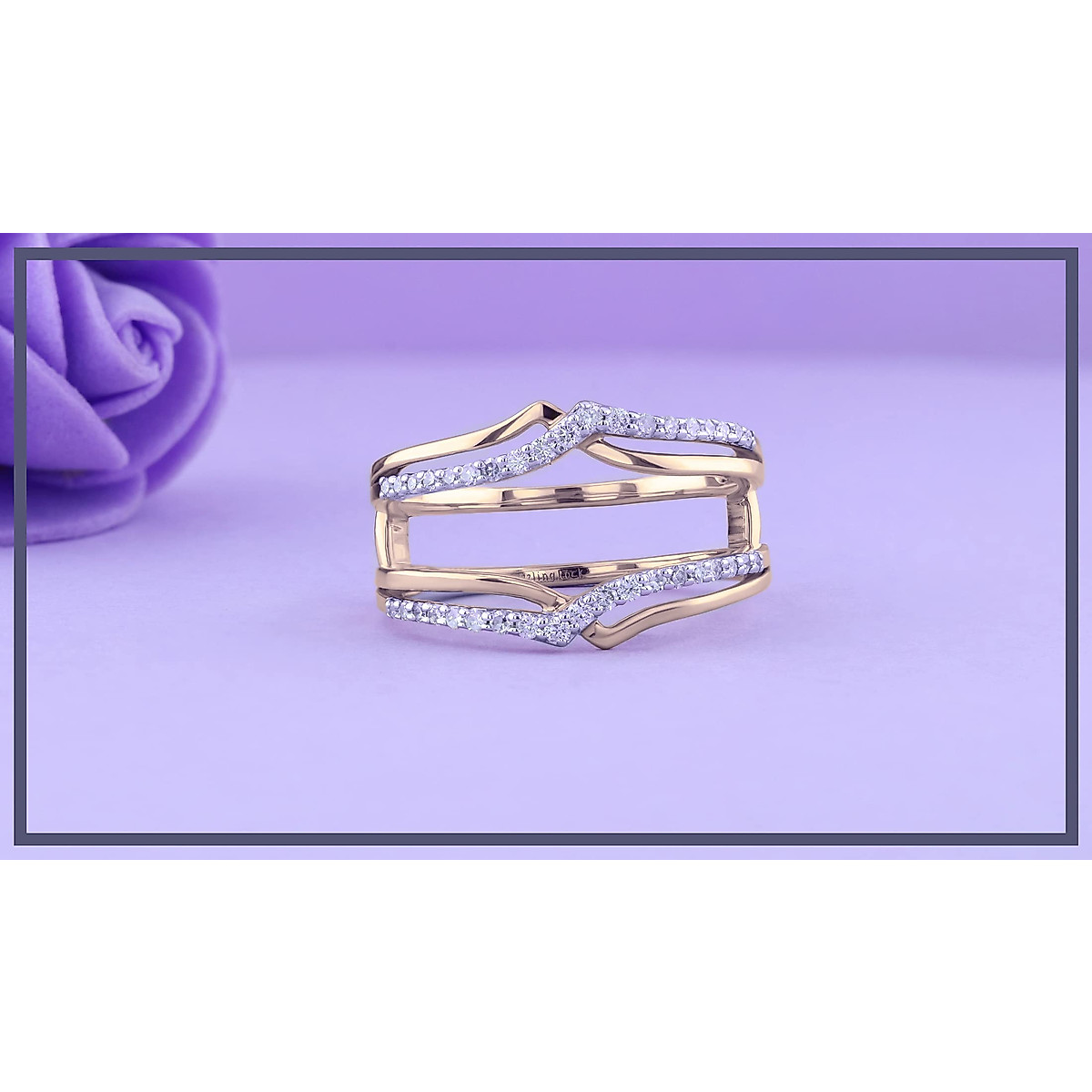 Dazzlingrock Collection 0.25 Carat (Cttw) 14K Diamond Women Wedding Enhancer Ring Guard Ring 1/4 CT, Yellow Gold, Size 7