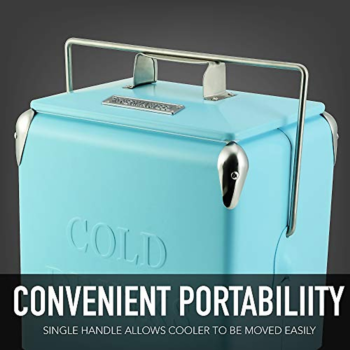 Permasteel PS-205-14QT Turq-AM 14 Quart Portable Picnic Cooler, Turquoise
