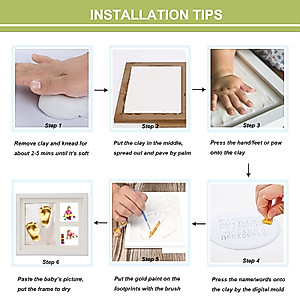 LXWIEKCO Baby Hand & Footprint Makers Kit Keepsake Gifts for Newborn Unisex Boys & Girls, New Mom Baby Shower Gifts Baby Photo Baby Photo Frame Print Kit Gifts