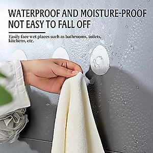 VENUSDALI Wall Hanging Hooks 12 lb (Max) Reusable Heavy Large Self-Adhesive Hook 10 Packaging, Bbathroom Waterproof Sticky Hook, Kitchen Transparent Hook Curtain Door Coat Cap for Easy Organization