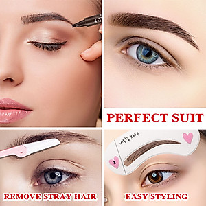 3Pcs Brow Pencil,Eyebrow Tattoo Pen,Long Lasting Waterproof Microblading Eyebrow Pencils,Brow Pen,with Eyebrow Trimmer,3 Eyebrow Models,for Creating Easy Natural Brows (Dark Brown)