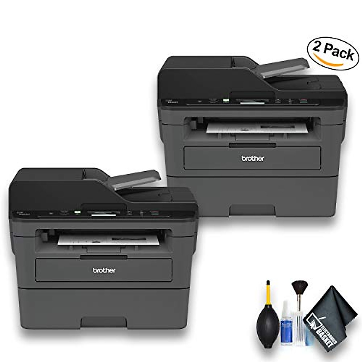 Electronics Basket-Brother Brother DCP-L2550DW All in One Monochrome Laser Printer (DCP-L2550DW) 2 - Pack Bundle