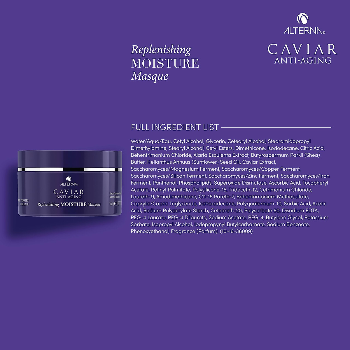 Alterna Caviar Anti-Aging Replenishing Moisture Masque, | Replenishes Dry, Coarse, Damaged Hair | Sulfate Free , 5.7 Ounce (Pack of 1)