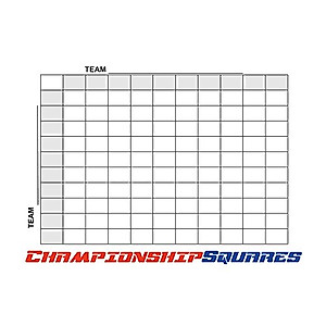 Reusable Super Football 100 Squares Dry Erase Office Pool 24x36