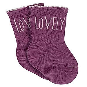 Grow by Gerber Baby Girl's 6-Pack Wiggle Proof Socks Sockshosiery, Pink/Ivory/Grey, 12 Months