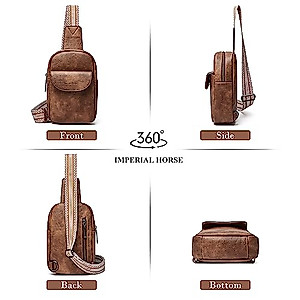 Imperial HORSE Small Fanny Packs Sling Bag for Women Crossbody, Crossbody Bags for Women Men, Belt Chest Bag Waist Packs for Women for Shopping Travel, 1-2 Brown