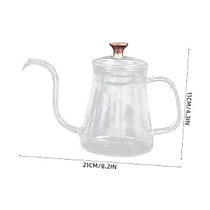 BRIGHTFUFU Coffee Hand Pot Coffee Kettle Gooseneck Kettle Stovetop Coffee Dripper Pot Coffee Espresso Machine Gooseneck Coffee Pots Coffee Maker Narrow Spout Water Kettle Espresso Pot Glass