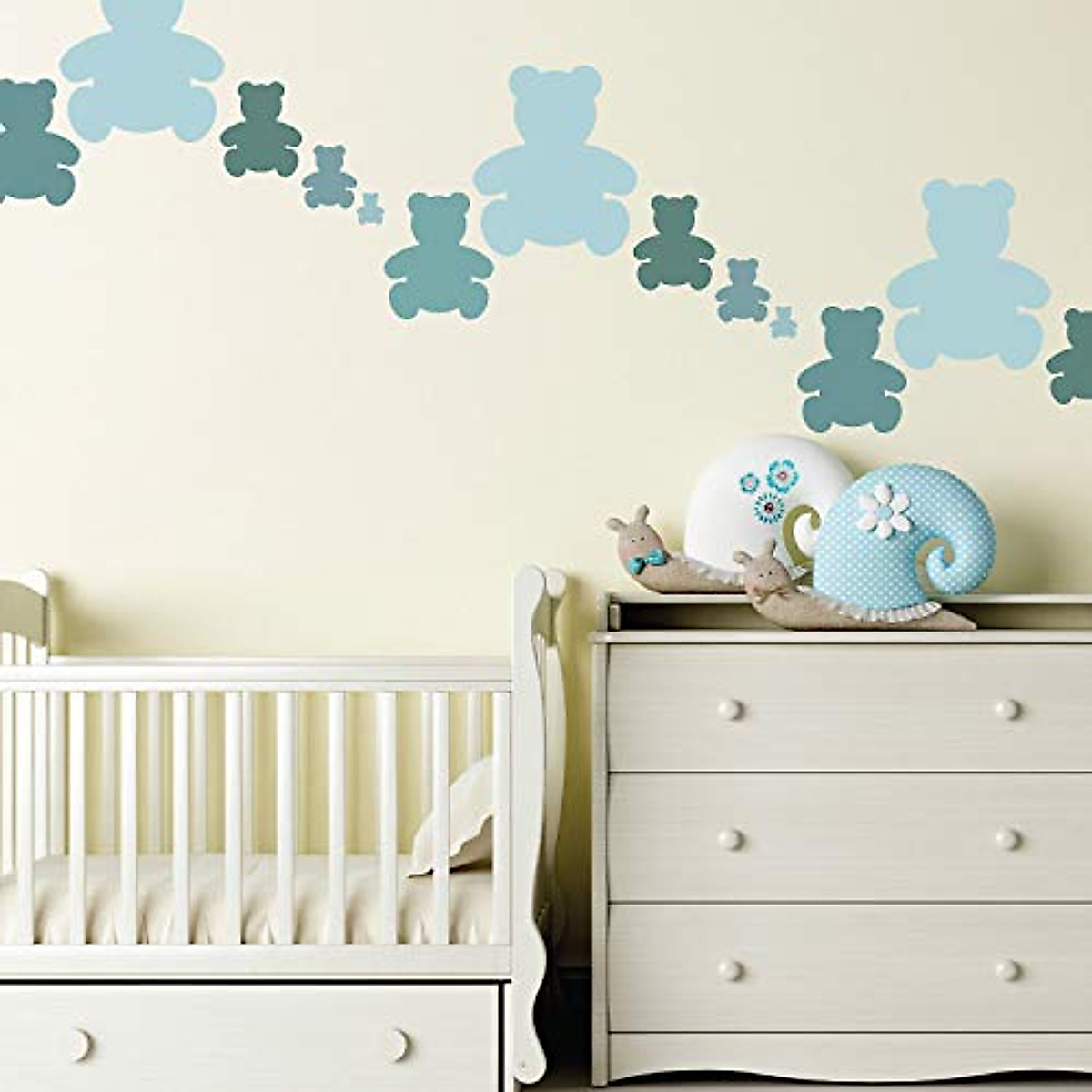 NAKLEO 5 pcs Reusable Plastic Stencils - Teddy Bear Plush - 13.4" to 3.5" - Pattern Children Kids Painting Template Room Decor - Craft DIY Wall Furniture