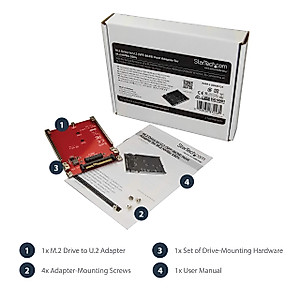 StarTech.com M.2. PCI-e NVMe to U.2 (SFF-8639) Adapter - Not Compatible with SATA Drives or SAS Controllers - For M.2 PCIe NVMe SSDs - PCIe M.2 Drive to U.2 Host Adapter - M2 SSD Converter, TAA