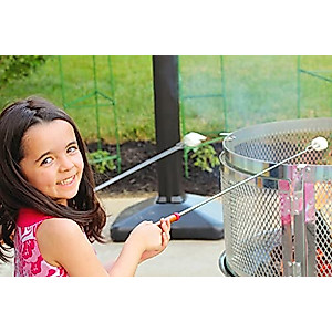 Ajmyonsp Marshmallow Roasting Sticks - Smores Sticks for Fire Pit Extra Long Extendable Smore Skewers Hot Dog Sticks for Campfire, 32 Inch Telescoping Forks Set of 8Pcs