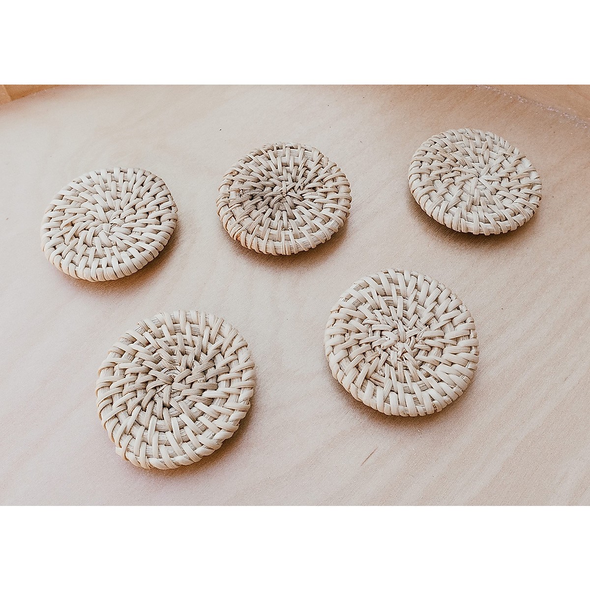 SiennaFox Rattan Fridge Magnet Large Ceramic 1.18in Magnets Boho Home Decor Office Decoration whiteboard Decorative Kitchen Locker Magnetic Aesthetic (Ivory Set of 5)