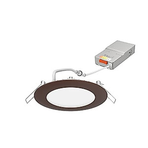Juno WF6 SWW5 90CRI ORB M6 Round LED Wafer Downlight, 120 Volts, Switchable Color Temperature 2700K/3000K/3500K/4000K/5000K, Triac Dimming, 6-Inch Ultra Thin Trim, Oil Rubbed Bronze