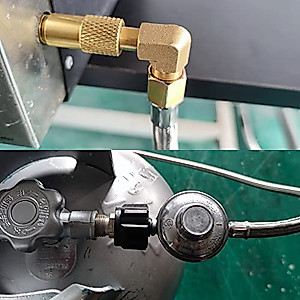 MENSI 6 Feet Propane Gas Fire Pit, Barbecue Grill, Camping Stove, Heater QCC Low Pressure Max 1/2PSI Regulator with Stainless Braided Hose with 5/8" -18UNF Female Flare End