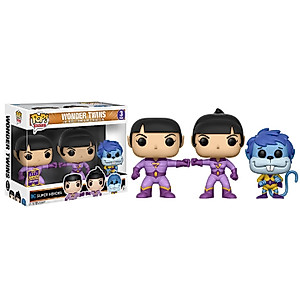Funko - Wonder Twins-Zan, Jayna & Gleek 3Pack-Sdcc Summer Convention DC Comics Super Heroes Figurine, Multicoloured, 14613