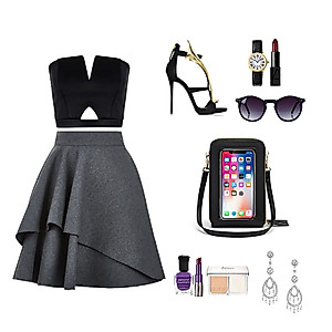 myfriday Touch Screen Crossbody Phone Purse for Women, Rfid Blocking Small Cellphone Shoulder Purse with 2 Adjustable Strap