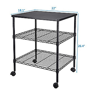 NALLBEIRRAA 3 Tier Adjustable Storage Shelf Metal Storage Rack Wire Shelving Unit Storage Shelves for Pantry Closet Kitchen Laundry Bathroom (Black4-3-Tier)